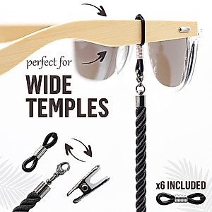 SIGONNA Glasses Strap String Holder Cord - Terylene Eyeglasses Strap Holders - Eye Glasses Accessory Chain - Eyeglass Chains for Women Men - Glasses Lanyard Around Neck - 3 Pcs (Black)