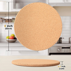 16 Pack Cork Trivet 8 Inch Cork Coaster Thick Cork Trivets for Hot Dishes and Hot Pots Heat Resistant Multifunctional Cork Board Hot Pads for Table Countertop