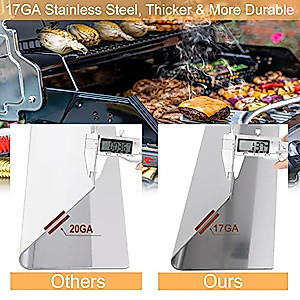 Hiorucet 17.5'' 7620 Flavorizer Bars and 65505 Heat Deflector for Weber Genesis 300 Series, E310 S310 E320 E330 S330 Grill Parts (Front Control), Stainless Steel Heat Plates Replacement Parts