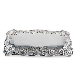 Arthur Court Western Pattern Concho Bread / Snack Serving Tray Parties Bar Dish - Cowboy / Cowgirl Silver Aluminum 6 inch x 12.25 inch