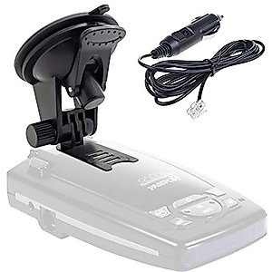 ChargerCity Super Suction Mount & Power Cable Kit for Escort Solo S2 S3 S55 s75 s75g Passport 8500X50 x70 x80 8500 9500 STi Magnum and Beltronics RX-65 GX65 Vector 995 975 965 940 Radar Detectors