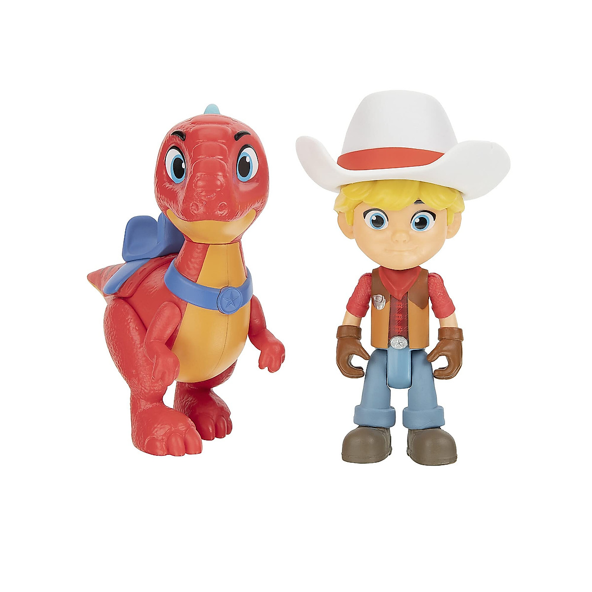 Dino Ranch 6-Figure Pack - Jon and Blitz, Min and Clover, Miguel and Tango - Three 3” Dino Ranchers and Three 4” Dinos, Plus Fence Pieces - Toys for Kids Featuring Your Favorite Pre-Westoric Ranchers