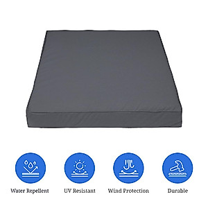 Covers & All Square Outdoor Patio Cushion Covers for Furniture, Armchair, Water, Tear & UV Resistant PU Coated Polyester Slipcover with Zippers (Pack of 2) (32" L x 32" W x 4" Thick, Charcoal Gray)