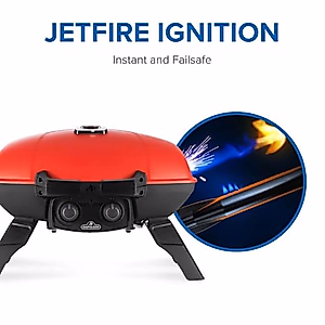 Napoleon - TravelQ 285 Portable Propane Gas Grill with Griddle, Red, 2 Burners, For Tailgating, Camping, And Small Outdoor Spaces