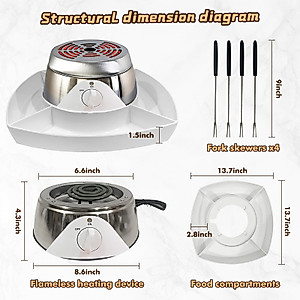 Smores Maker Tabletop Indoor Kit Smores Kit Flameless Electric S'mores Maker Marshmallow Roaster, Movie Night Supplies Housewarming Christmas Gifts 120V 345W