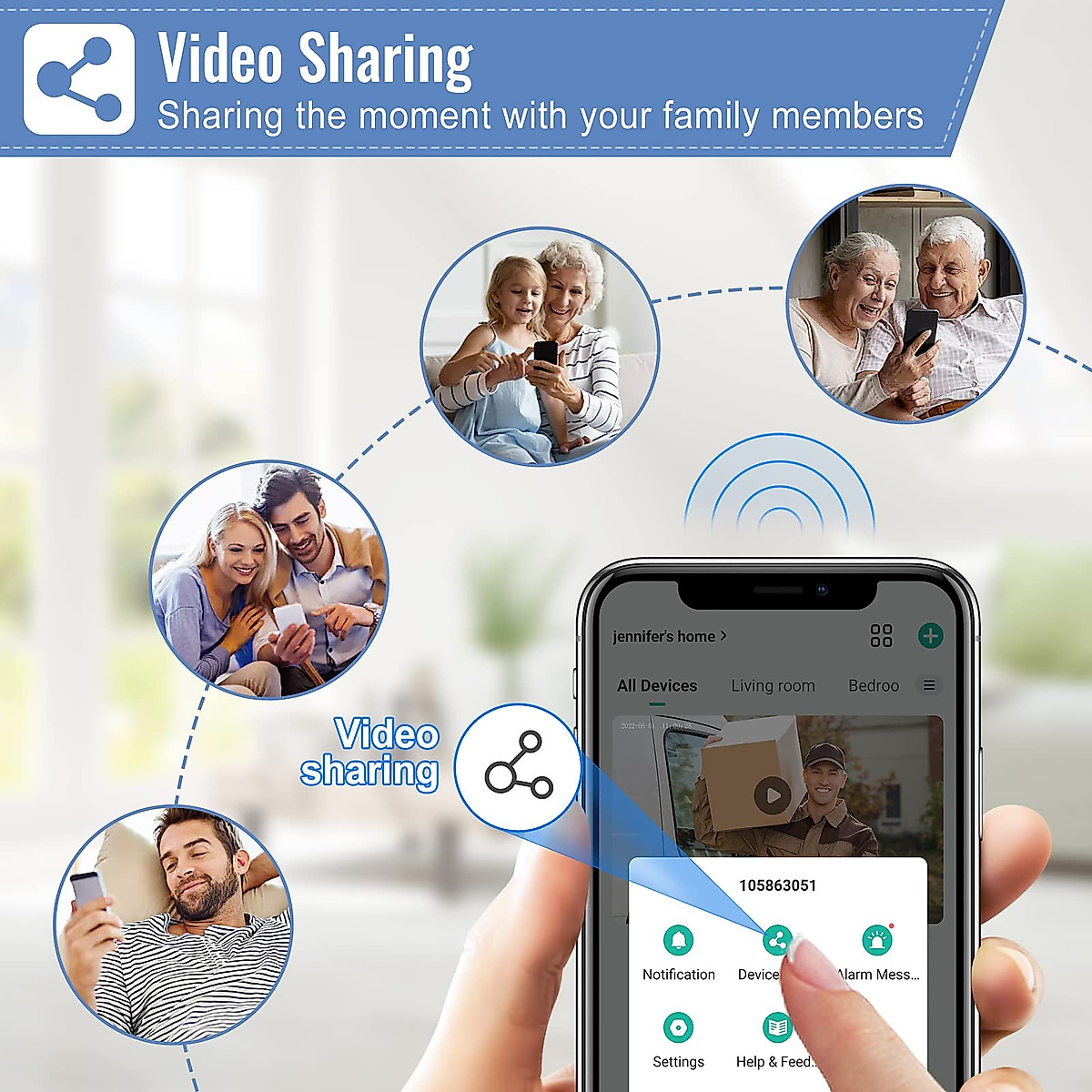 XTU WiFi Video Doorbell Camera, Wireless Doorbell Camera with Chime, 1080P HD, 2-Way Audio, Motion Detection, IP65 Waterproof, No Monthly Fees and 32GB SD Card Pre-Installed