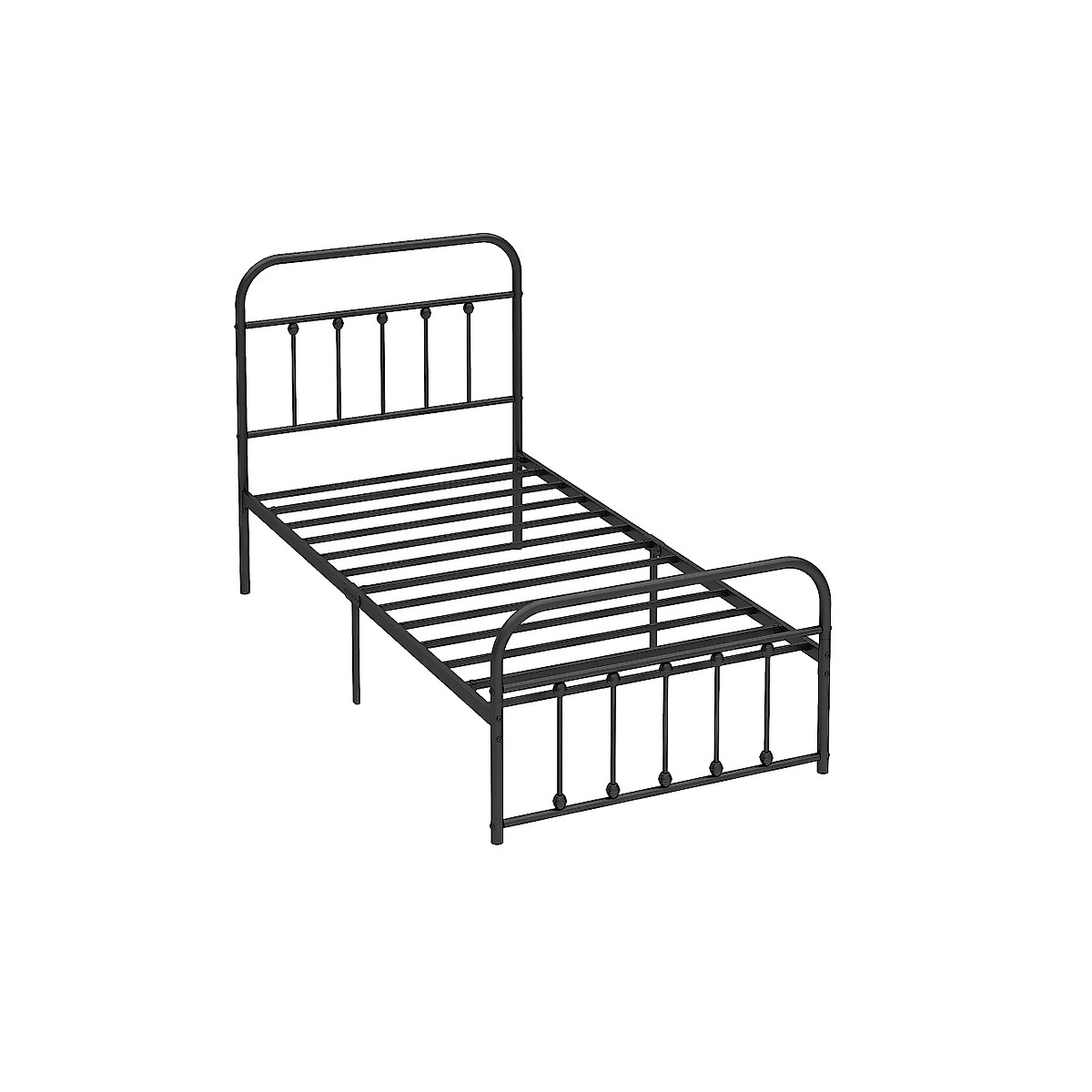 Closadin Classic Metal Platform Bed Frame with Heaboard and Footboard,Strong Metal Slats Support,No Box Spring Needed,Easy Assembly,Twin Size,Black