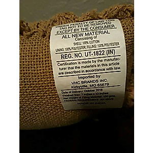 VHC Brands 6166 Burlap Natural Always Kiss Me Goodnight 7" x 13" Pillow