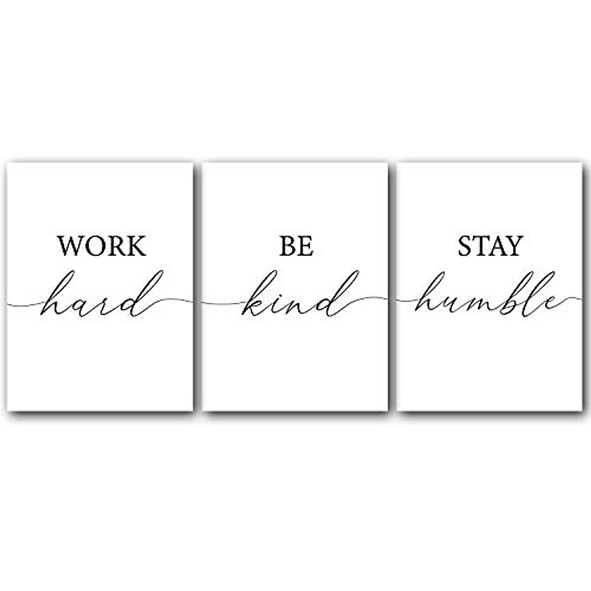 Work Hard, Be Kind, Stay Humble, Unframed, 18 x 24 Inches, Set of 3, Posters, Minimalist Art Typography Art, Bedroom Wall Art, Romantic Wall Decor