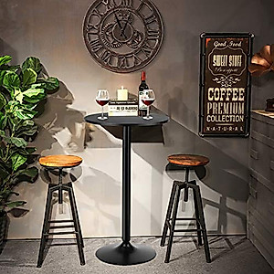 Giantex Pub Bar Table 24-Inch Round Top 40-Inch Height Modern Style Standing Circular Cocktail Table Suitable for Living Room,Restaurant Bistro Table (1)
