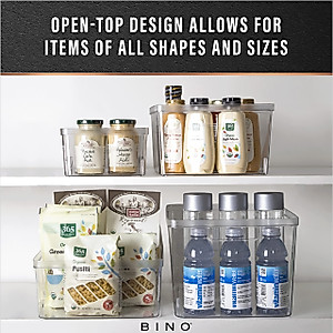 BINO | Plastic Bins, Large - 2 Pack | THE LUCID COLLECTION | Multi-Use| Built-In Handles | BPA-Free | Clear Storage Containers | Fridge Organizer | Pantry & Home Organization