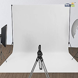 ISSUNTEX 10X12 ft Background Muslin Backdrop, Photo Studio, Collapsible High Density Screen for Video Photography and Television-White