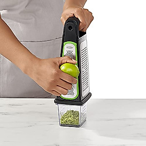 OXO Good Grips Etched Box Grater with Removable Zester, Steel