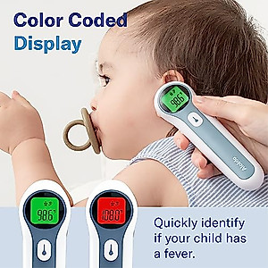 Alcedo Forehead and Ear Thermometer for Adults, Kids, and Baby | Digital Infrared Thermometer for Fever | Touchless, Instant Read, Medical Grade | Pouch and Batteries Included
