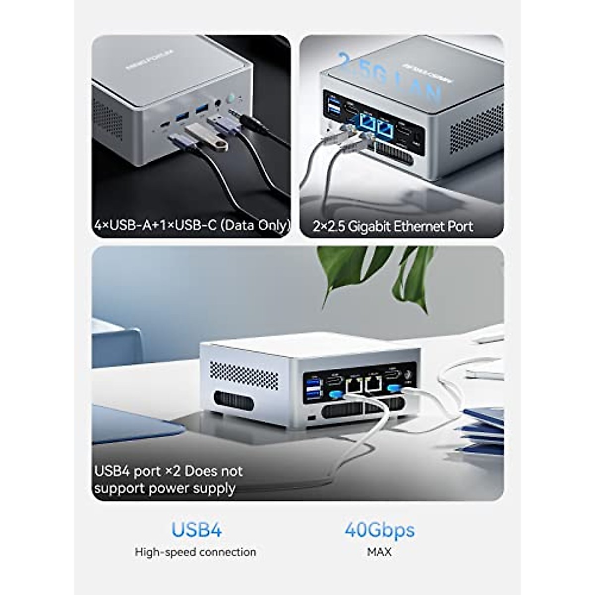 MINISFORUM Venus Series NPB7 Mini PC, 13th Gen Core i7-13700H Small Computer, 32G DDR5+1TB PCIe4.0 SSD, 2X HDMI(4K)+2X USB4(8K) Output, 2X 2.5G RJ45 Port, 4X USB3.2 Small Form Factor
