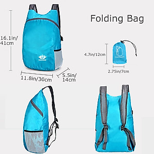 TRIYO Hiking Backpack Foldable lightweight Packable daypack Casual Small for Travel Work Sport Camping Navy Blue, One Size