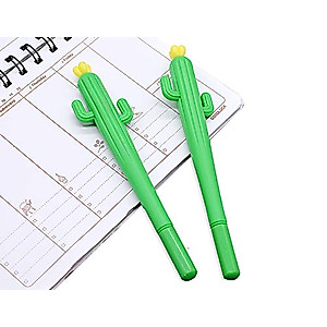 Cactus Shaped Rollerball Pen Cute Creative 0.5 mm Black Ink Gel Pens For Student and Office 12 Pieces by Meiso