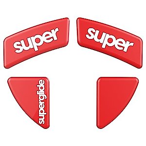 Superglide2 - New Controllable Speed Textured Surface Smoothest Mouse Feet/Glides Made with Ultra Strong Glass Smooth and Durable Sole for Razer Viper Ultimate [Red]