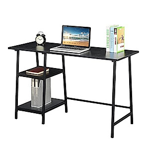 Convenience Concepts Designs2Go Trestle Wood Metal Desk, Black/Black