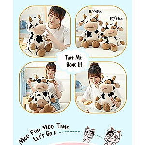 Generic Cow Plush Toy,16 inch Stuffed Animal Throw Plushie Pillow Doll,Soft Fluffy Friend Hugging Cushion-Present for Every Age and Occasion