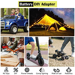 Power Wheels Adapter for Ryobi 18V Battery Adapter Power Wheels Battery Conversion Kit with Switch, Fuses & Wire Terminals, 12AWG Wire, Power Connector for DIY RC Car Toys and Robotics