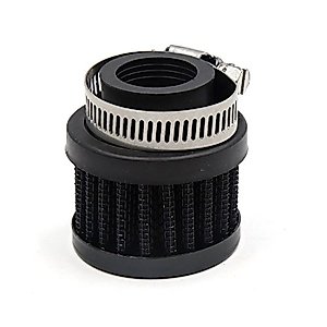 uxcell Black 25mm Inlet Dia Car Vehicle Air Intake Filter Cleaner w Adjustable Clamp