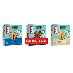 CLIF BAR Thins - Variety Pack - Crispy Snack Bars - Made with Organic Oats - Non-GMO - Plant-Based - 100 Calorie Packs - Amazon Exclusive - 0.78 oz (Pack of 3)