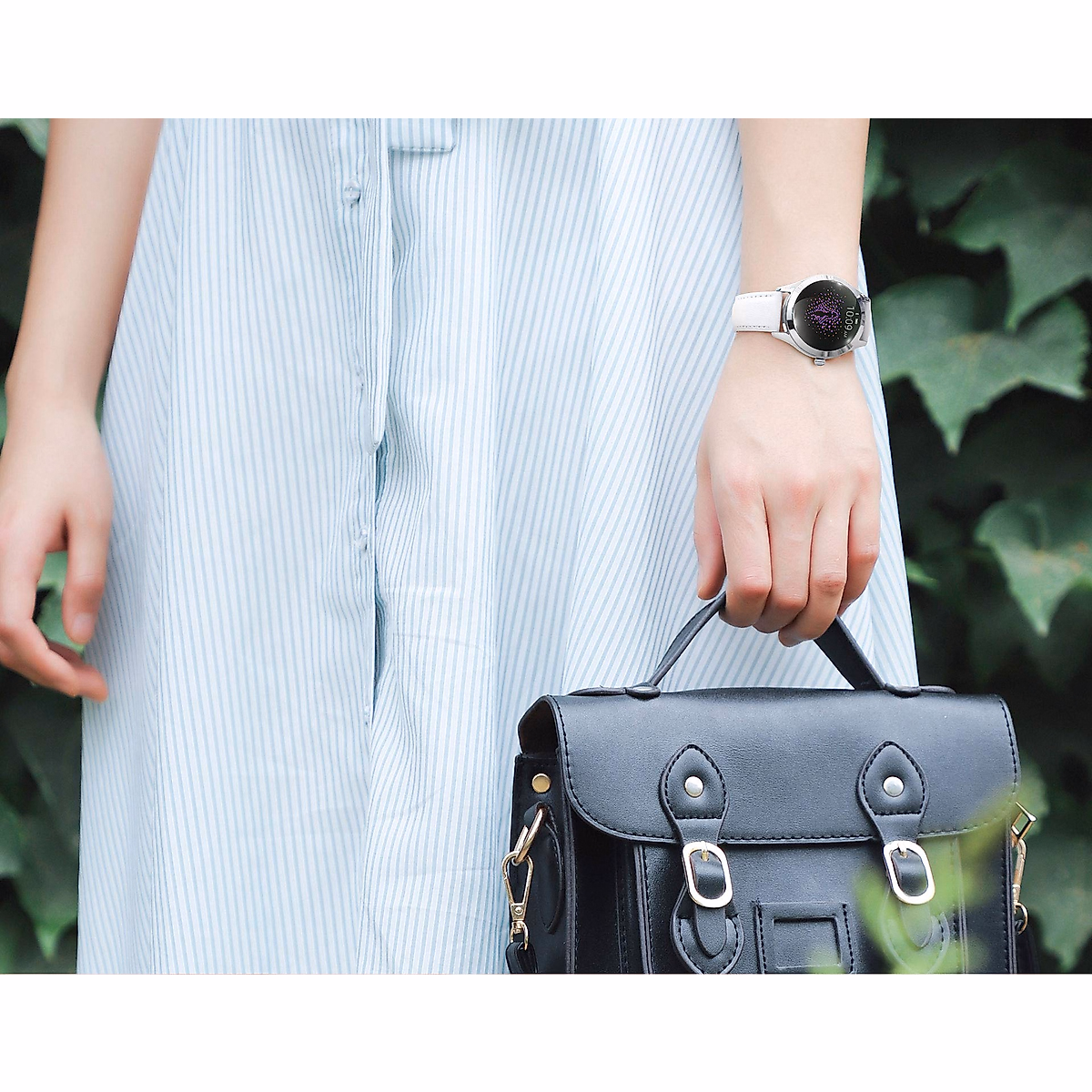 Smart Touch KW10 Ladies Smart Watch, IP68 Waterproof, Bluetooth | Sleep & Heart Rate Monitor, Pedometer, Physiological Reminder, Remote Camera| Smartwatch for Women w/Changeable Wrist Bands (White)