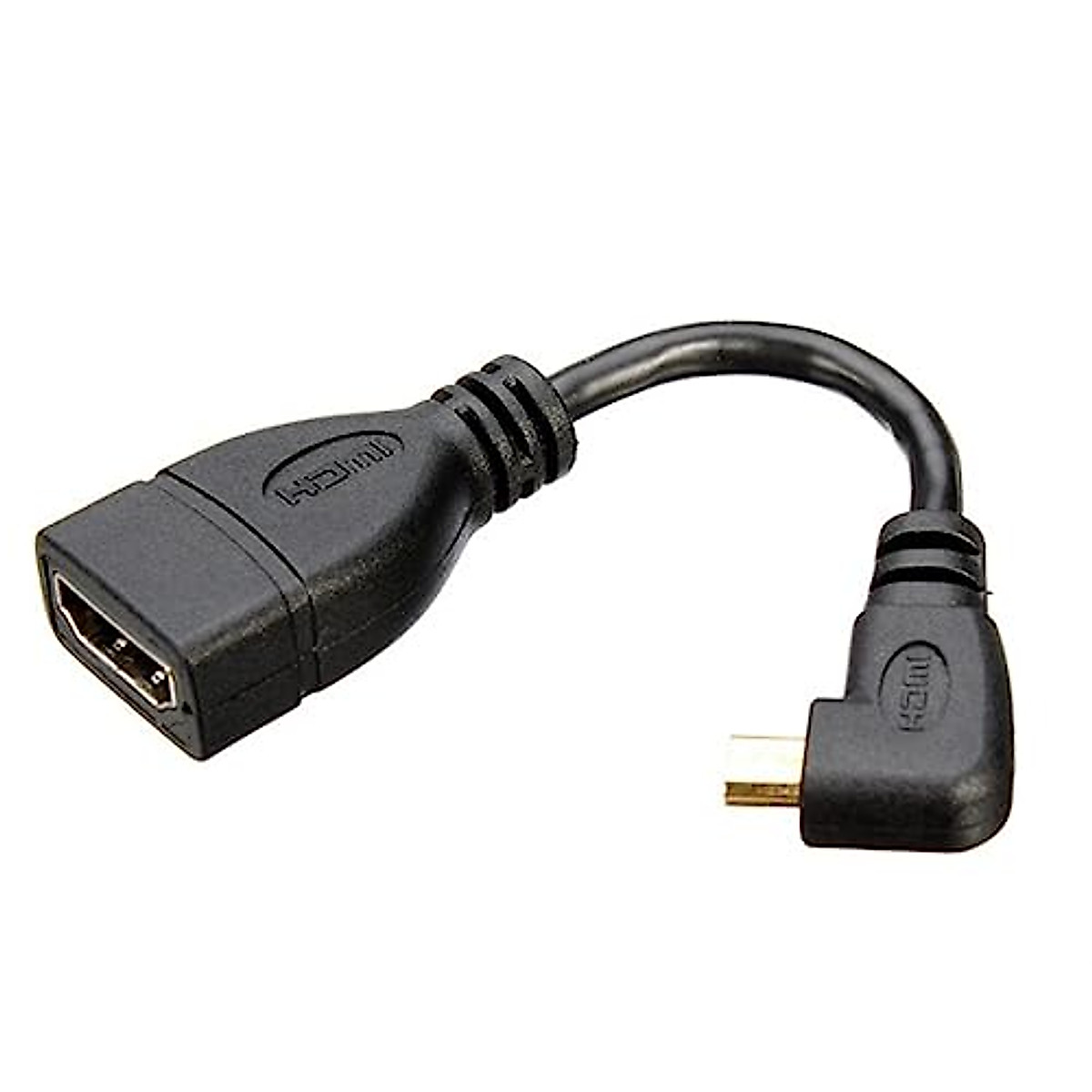 ChenYang Micro HDMI Male to HDMI Female 4K60hz HDTV 90 Degree Left Angled Cable Adapter for Displays Monitor Camera 10cm