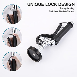 AGAHPAY Pre Rinse Sprayer with Longer Handle Replacement for All Brand Commercial Faucet with Spray Valve 1.42 GPM High Pressure Sprayer Nozzle with Stainless Steel Lock, Chrome, Black