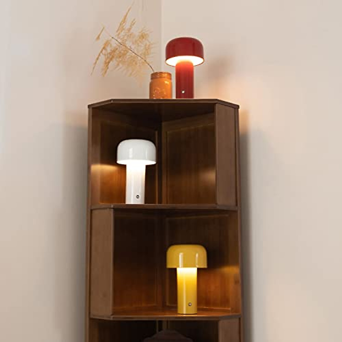 liuwei Desk Lamp for Portable Touch Dimming,USB Rechargeable Night Light Simple Floor Lamp,Mushroom Table Light for Living Room/bar/Bedroom/Bedside/Study,Yellow