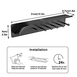 niffgaff Key Holder Wall Mount with Shelf and Bag Hanger - Dog Leash and Key Hooks for Wall, Entryway Home Organizer Decorative Hanging Bag, Keys and Mail