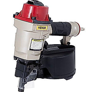VEVOR Coil Siding Nailer CN55, 1 inch to 2-1/4-inch 15 Degree Pneumatic Siding Nail Gun for Siding Sheathing Wooding Fencing Decking