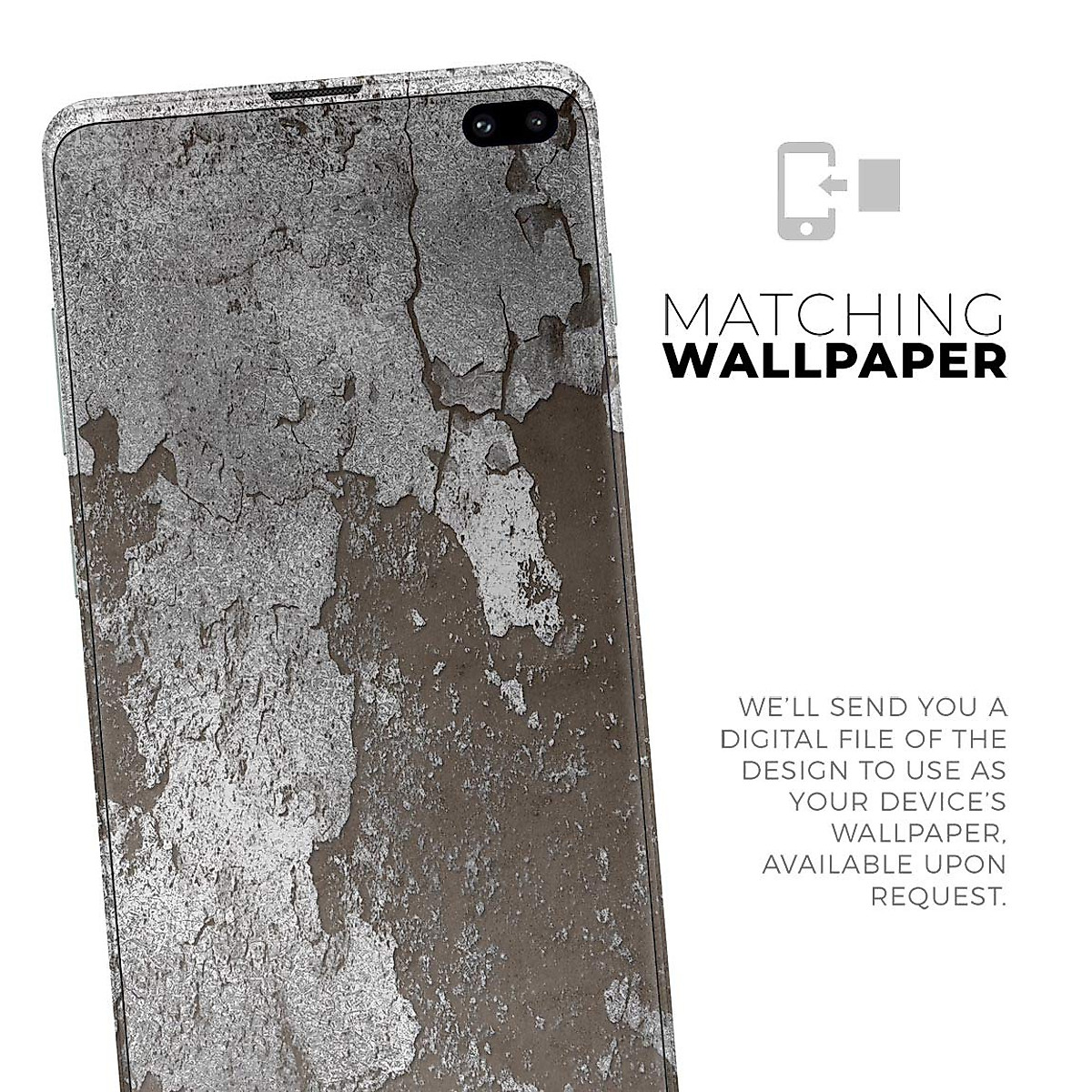 DesignSkinz Distressed Silver Texture v16 Protective Vinyl Decal Wrap Skin Cover Compatible with The Samsung Galaxy S20 (Screen Trim & Back Glass Skin)