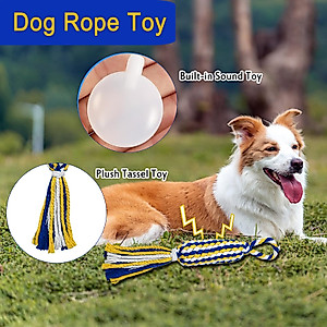 SYOOY Dog Rope Toys for Small and Medium Aggressive Chewers, Puppy Teething Toys, Dog Chew Rope Toys with Squeaky Sound, Interactive Dog Toy for Dog Tug of War and Pull, Dog Flirt Pole Replacement Toy