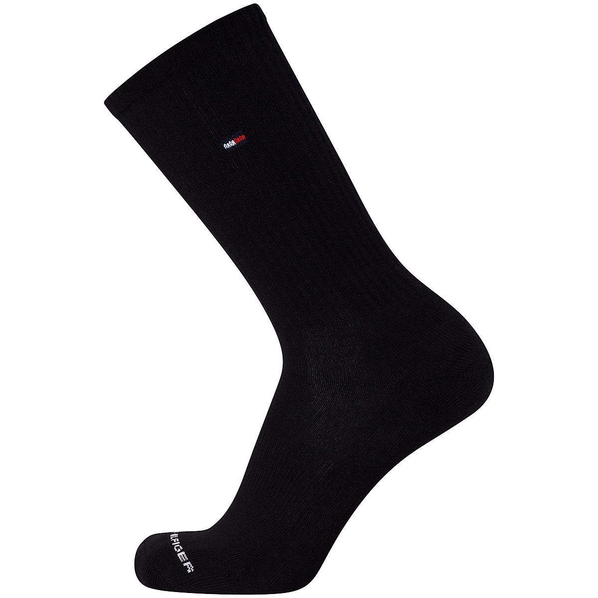 Tommy Hilfiger Men's Athletic Socks - Cushioned Crew Socks (12 Pack), Size 7-12, Pure Black