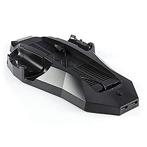 Vertical Stand Holder for PS4 Game Console with Dual Cooling Fan Dual USB Controller Charging Ports