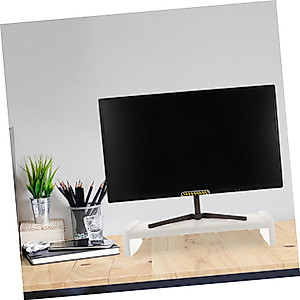 HEALEEP 1Pc Desktop Computer Bracket Computer Monitor Riser Computer Desk Riser Monitor Stand Riser Computer Screen Holder Shelf Bracket Table Storage Rack pp Neck Guard Product White