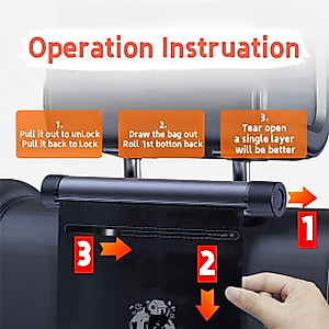HwCknPT Roller Type Trash can, Aluminium Alloy Rotating Store Design Garbage Can for car, Car Trash Bag Hanging car Trash can Waterproof Gray