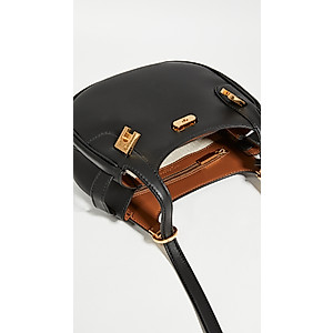 Tory Burch Women's Lee Radziwill Small Saddlebag, Black, One Size