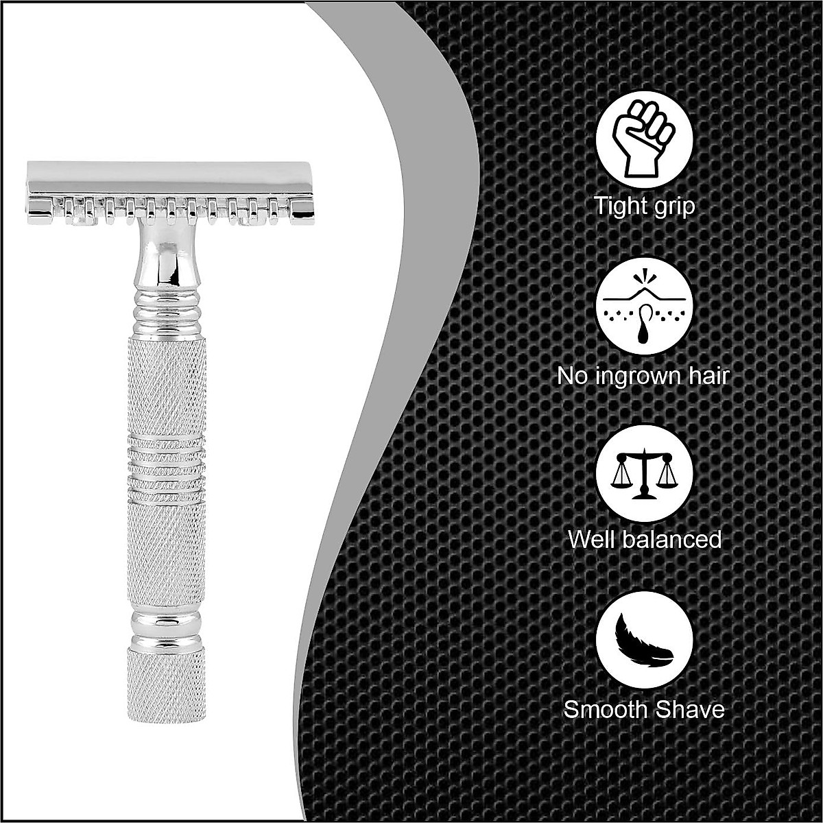 Pearl Shaving Double Edge Open Comb Safety Razor for Men (Brass metal) - Reusable Metal Razor | Eco Friendly DE Razor | Premium Shaving Razors for Men | Shaving Kit for valentine's gift