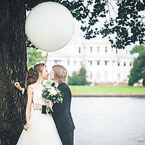 24 inch Large Round White Balloons 10 Pack Thick Big jumbo Latex Balloons Giant oversized Balloon for wedding anniversary Birthday Engagement Party Decorations