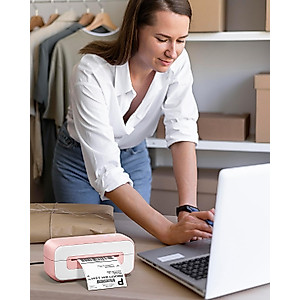 Pink Label Printer, Thermal Label Printer 4x6, Shipping Label Printer for Small Busines, Thermal Printer Compatible with Amazon, Ebay, Shopify, Etsy, UPS, FedEx, DHL, etc