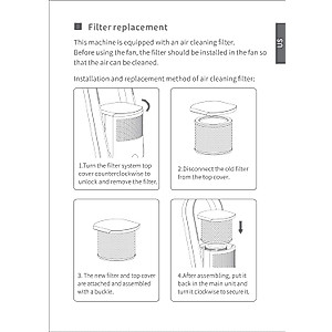 U ULTTY True HEPA Replacement Filters for R021/ R020, Bladeless Tower Fan and Air Cleaner Purifier in one, 1Pack