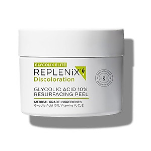 Replenix Glycolic Acid 10% Resurfacing Skin Peel, Medical-Grade Facial Peeling Pads for Discoloration & Acne (60 ct.)