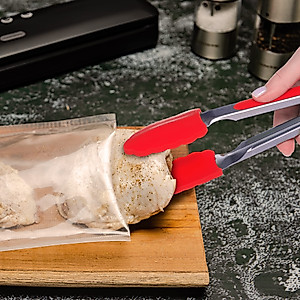 OVENTE Pre-Cut 100 pcs Vacuum Sealer Bags 8” x 12” Works with all Vacuum Sealer Machine, Heavy Duty, BPA-Free for Airtight Food Storage, Meal Prep, Sous Vide, Microwave and Freezer Safe ACPSVPQ100