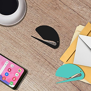 Letter Opener Plastic Razor Blade Paper Knife/Envelope Slitter Set in Sharp Black, 4 Pack