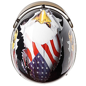 Cartman Cruiser Scooter Motorcycle Half Face Helmet, Patriotic Eagle USA Graphics, DOT Approved for Bike Scooter ATV UTV Chopper, Large