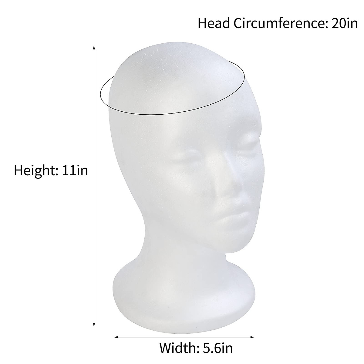 BALABALA 3 Pcs Foam Wig Head, Female Styrofoam Mannequin Hairpieces Stand Holder Cosmetics Model Head Wig Display for Style, Model, Display Hair, Hats, Hairpieces, Mask , Salon and Travel