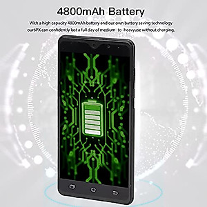 ciciglow 5.5in Mobile Phone, M40 Pro Cheap Smart Phone, 2GB RAM 16GB ROM, 5MP+8MP Camera, 8 Core CPU, 4800mAh, Face ID, WiFi, BT, FM(Black)